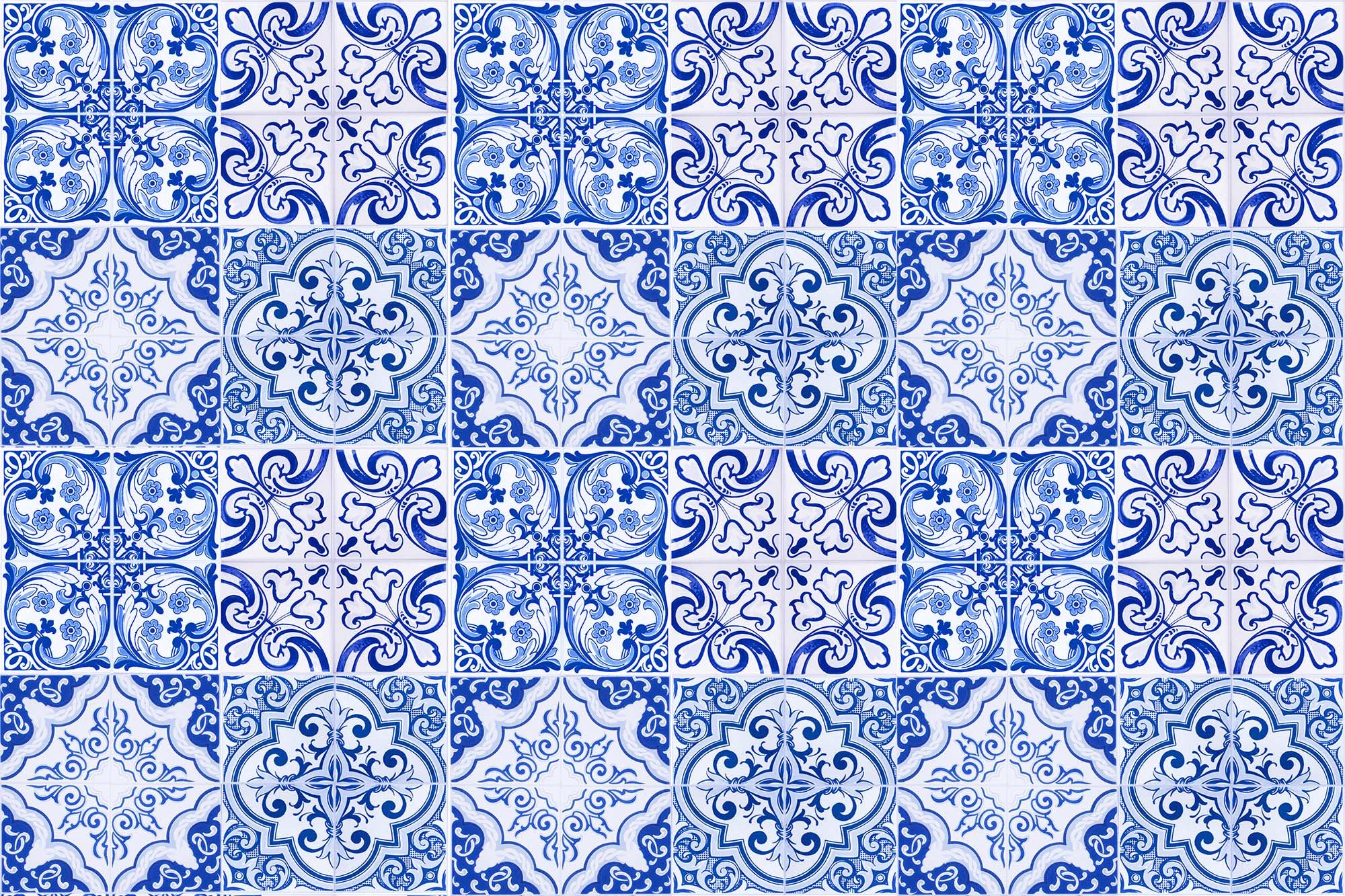 #105 Blue & White Vintage Tiles – The Backdrop Shop
